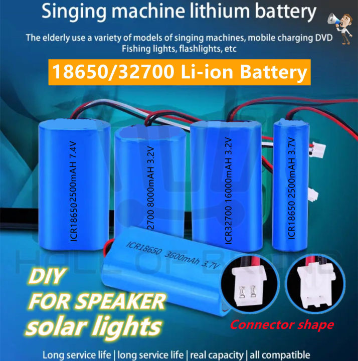 18650 Lithium Rechargeable Battery 3.7v 2500mah 7.4v 8000mah 32700 ...