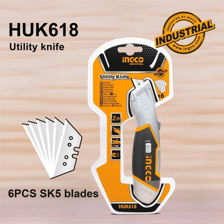 INGCO UTILITY KNIFE W/6 SK5 BLADES HUK618 HUK6128 HUKB611 | Lazada ...