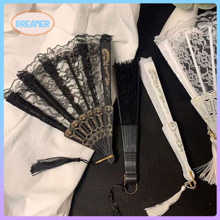 Hand Fan Luxury White Lace Folding Fan Lace Folding Fan Portable Dance ...