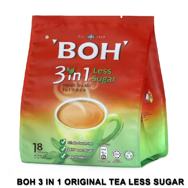 BOH 3 in 1 Original Tea Less Sugar (16.5g x 18s) | Instant Tea Mix | Lazada