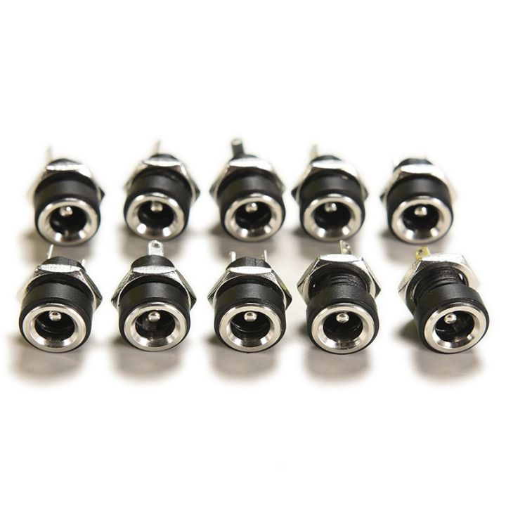 Mouca 10pcs DC Power Supply Jack Socket Female Panel Mount Connector 5. ...