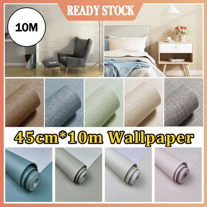 10M X 45CM PVC Wallpaper Self Adhesive Waterproof Silk Walls Sticker ...