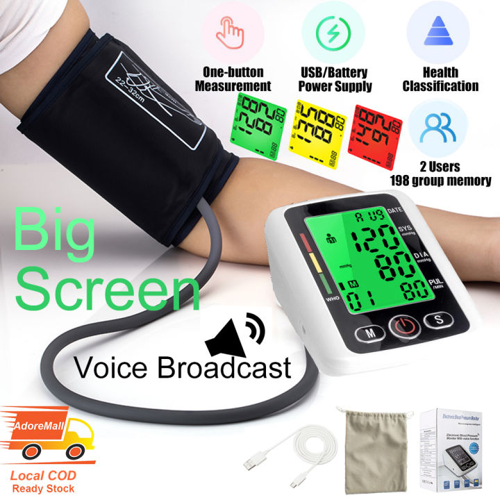 Portable Digital Upper Arm Blood Pressure Pulse Health Monitor tool ...
