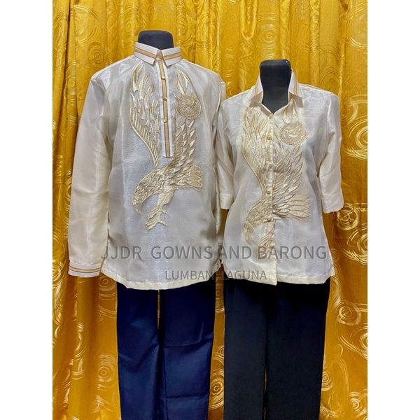 Sale! JJDR’s EAGLE BARONG 3P MOCHA EMBROIDERED FOR MEN AND WOMEN (TFOE ...