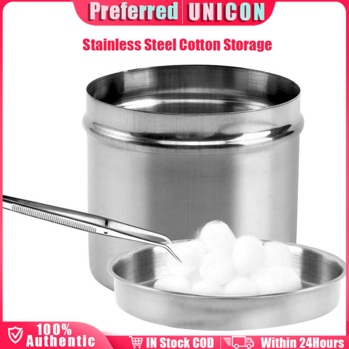 8/10CM Medical Alcohol Cotton Ball Swab Canister Box 201 Stainless ...