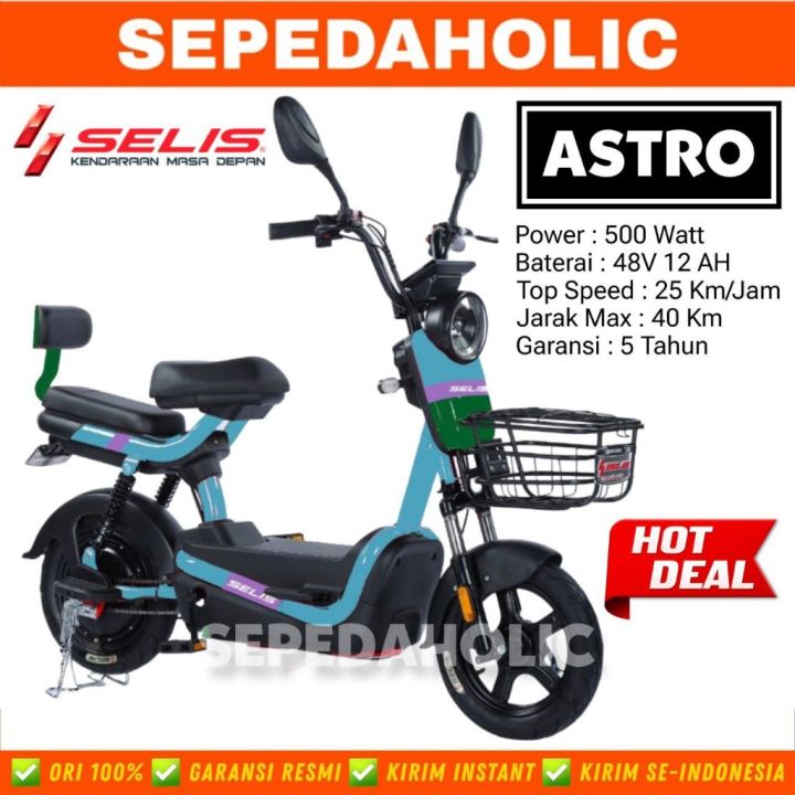 Sepeda Listrik SELIS ASTRO 500 Watt Electric E Bike | Lazada Indonesia