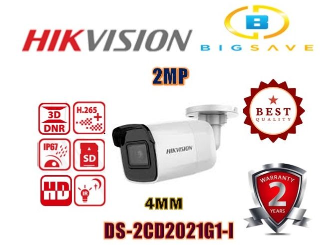 HIKVISION 2MP DS-2CD2021G1-I IR FIXED NETWORK BULLET CAMERA (4MM) | Lazada