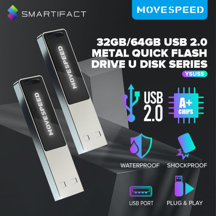 Move Speed Flash Drive 32GB/64GB USB 2.0 Metal High-speed Transmission ...