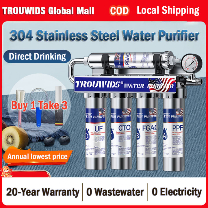 TROUWIDS Water Purifier Filter Alkaline 5 Levels Of Filtration Drinking ...