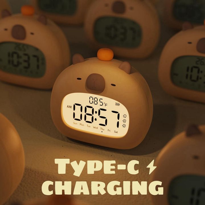 1PCS Capybara Alarm Clock for Kids, Ready to Rise Children'S Sleep ...