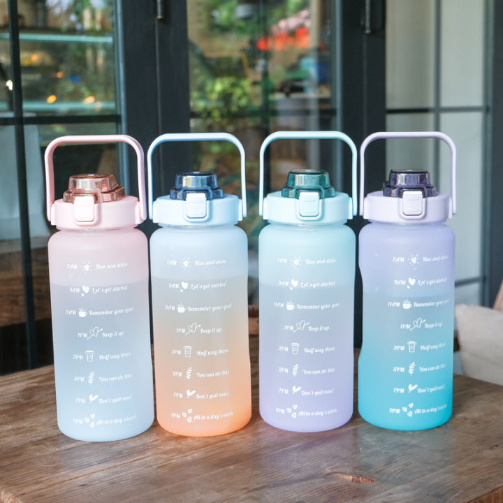2000ml large-capacity gradient frosted water cup online celebrity ins wind scale portable summer ...