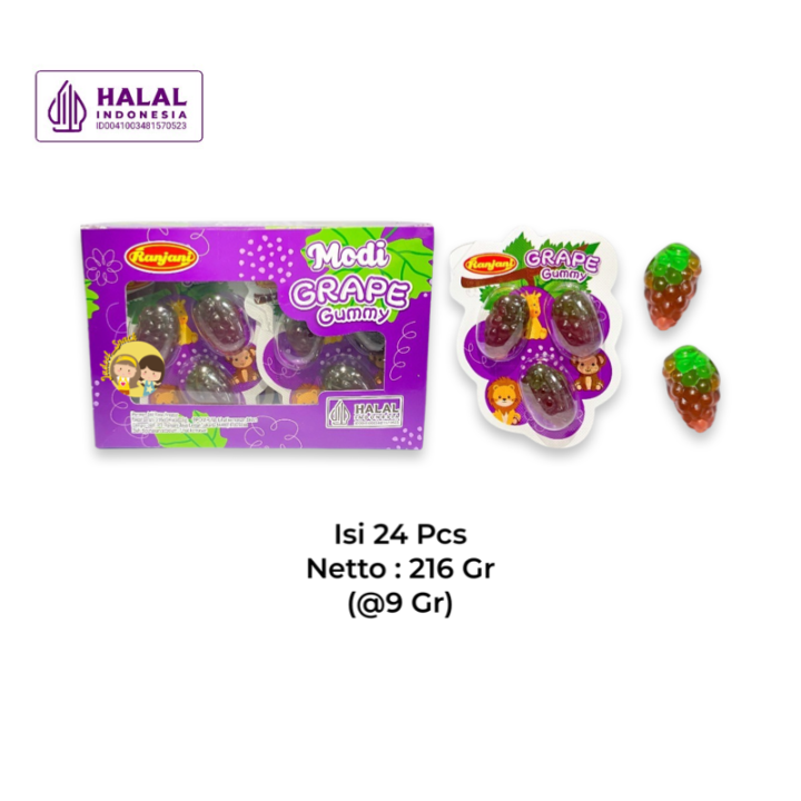 Permen Anggur Lunak 24 X 9 Gr Rasa Grape - Grape Gummy Candy by Jadoel ...