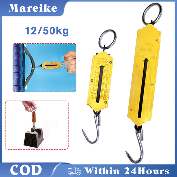 Spring Scale Portable Luggage Scale Handheld Hanging Scales 12/50kg ...