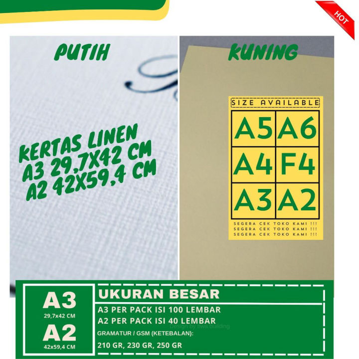 KERTAS LINEN/KERTAS PIAGAM,SERTIFIKAT BERKUALITAS A3&A2 PERPACK ISI 40 ...