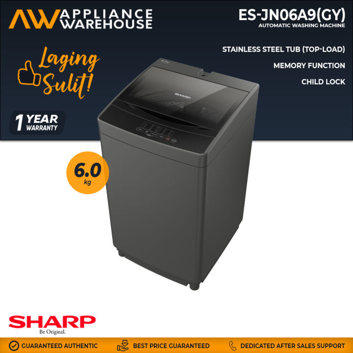 Sharp ES-JN06A9(GY) 6.0 Kg. Fully Automatic Top Load Washing Machine ...