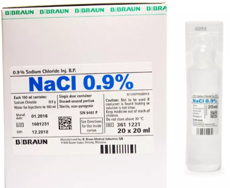 B.BRAUN 0.9% Sodium Chloride Inj. B.P. 20ml x 20 / box | Lazada Singapore