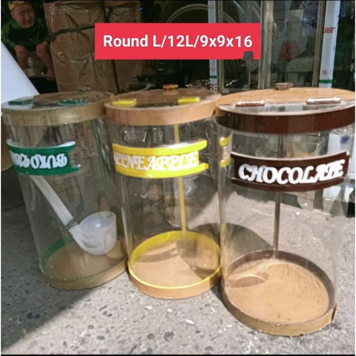 704 12L9x16 Round Acrylic Palamigan with free label sandok | Lazada PH