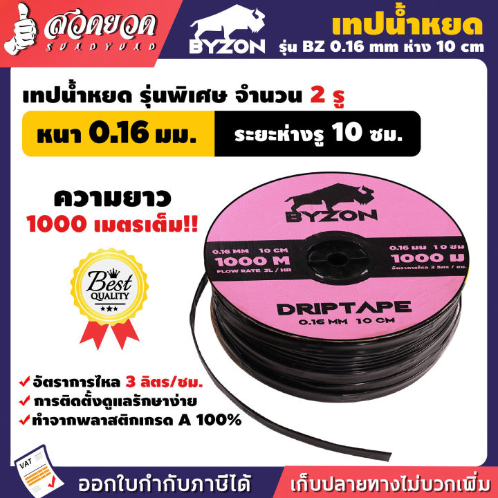 เทปน้ำหยด สายน้ำหยด หนา 0.16มม. ระยะห่างรู 10ซม. 2รู ยาว 1000เมตรเต็ม ไม่เต็มคืนเงิน VSK และ ...