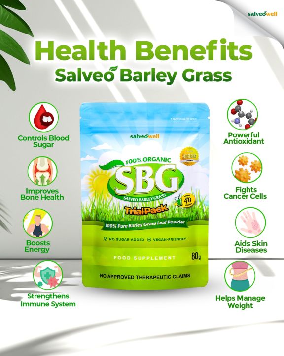 100 Percent Organic & Authentic Salveo Barley Grass Powder (trial pack ...