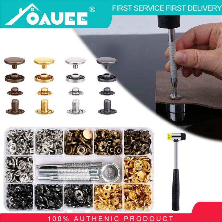 90Set Metal Snaps Button Snap Fasteners Press Studs With Hammer ...