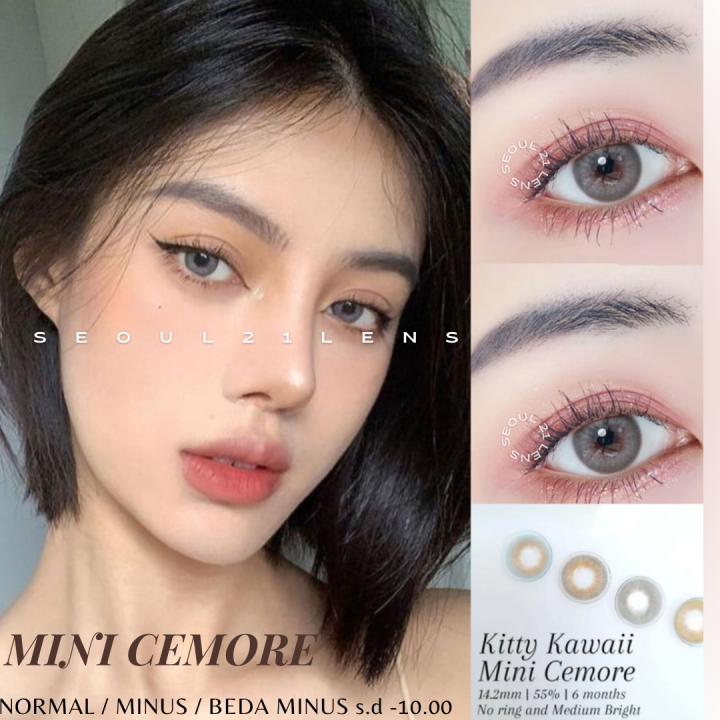 SOFTLENS MINI CEMORE KITTY KAWAII NORMAL MINUS (0.00 - 10.00) ORIGINAL MADE IN KOREA | Lazada ...
