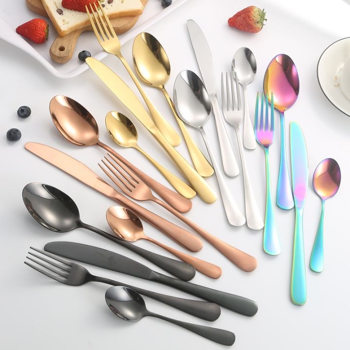 HOTEL Stainless Steel Cutlery Table Dinner Spoon Fork Steak Knife ...