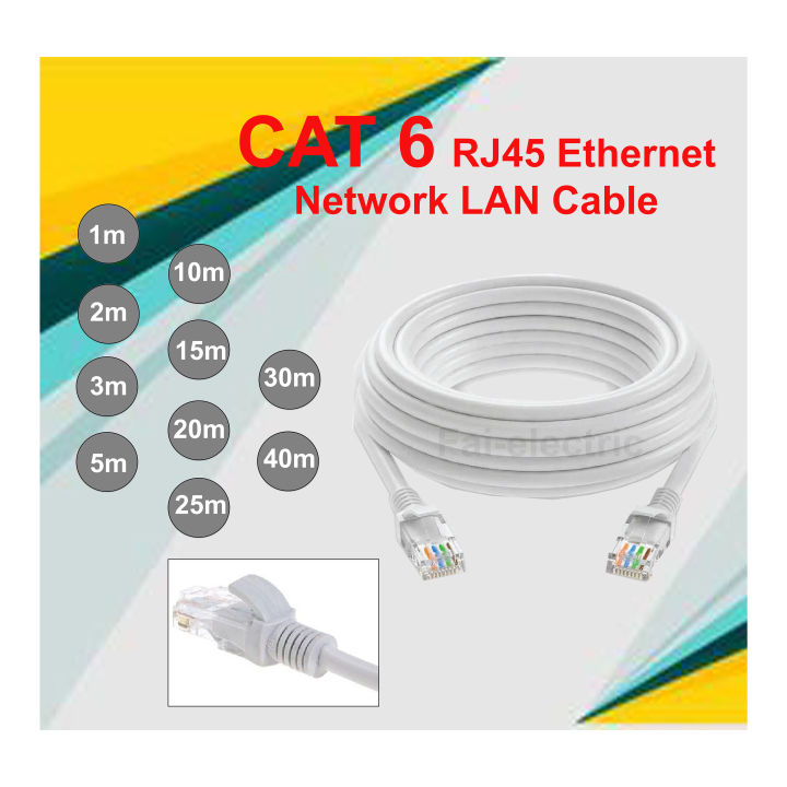 1M/2M/3M/5M/10M/15M/20M/30M/50M/80M/100M CAT6 RJ45 LAN Network Cable Cat 6 Gigabit Ethernet ...