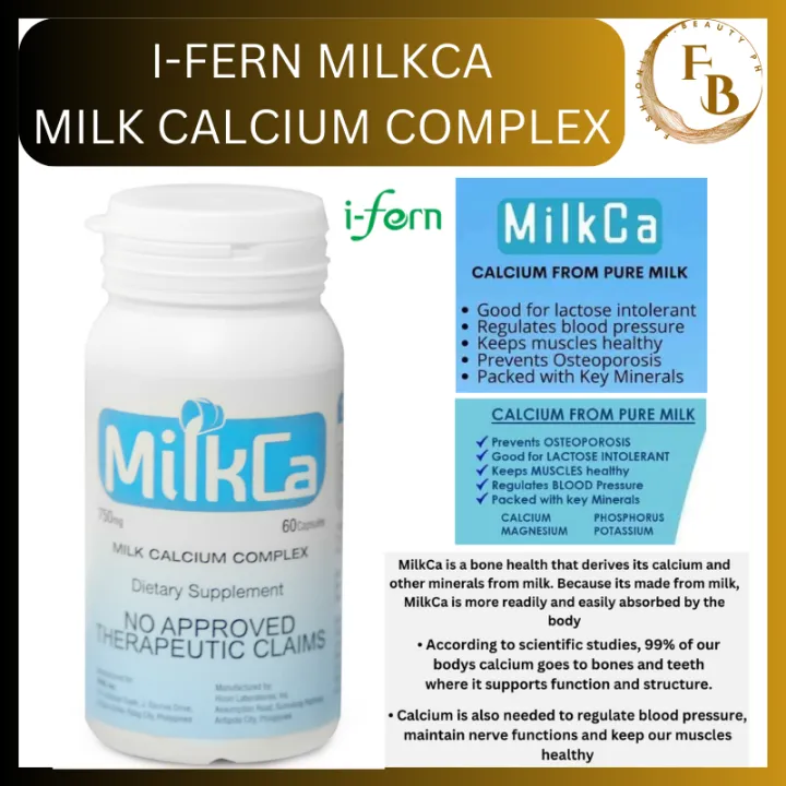 IFERN Milkca Milk Calcium Complex 60 Capsules Made from 100% Calcium ...