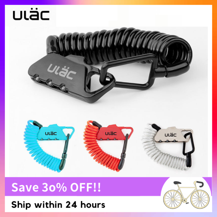 ULAC Bicycle Combo Lock 1.2M Extended Spiral Cable 3 Digits Combination ...