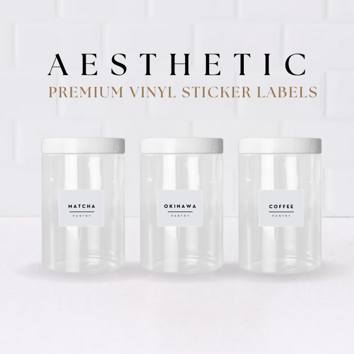 Premium Vinyl Sticker Labels for Pantry, Kitchen, Coffee Canister Jars ...