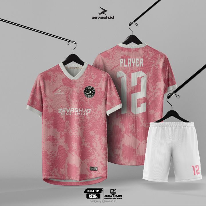 Custom Jersey futsal/sepak bola full print gratis desain nama & nomor ...