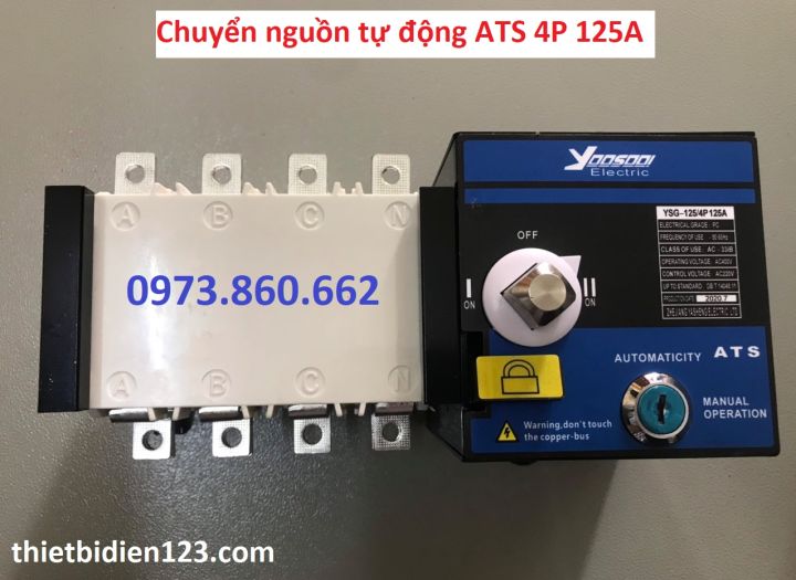 chuyển nguồn tự động cho 3 pha ATS 4P 100A 125A, Bộ chuyển đổi 2 nguồn ...