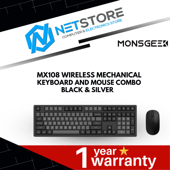 MONSGEEK MX108 WIRELESS MECHANICAL KEYBOARD AND MOUSE COMBO - BLACK ...