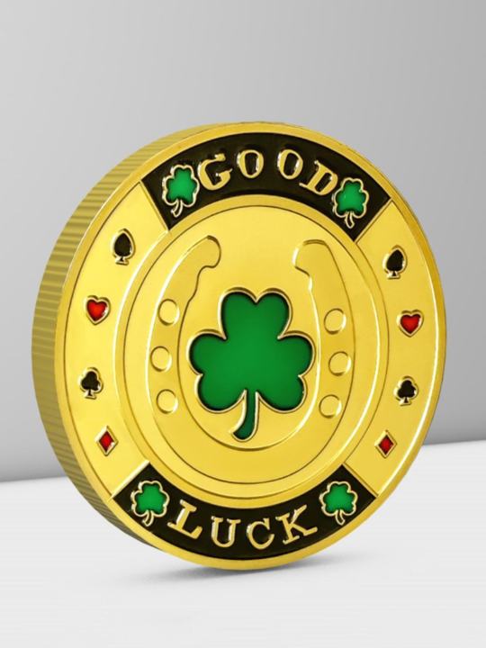 Clover Lucky Poker Coin GOOD LUCK Commemorative Medal Decoration ...