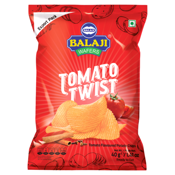Balaji Wafers Tomato Twist Flavor Crispy Potato Chips 40g - Trans Fat ...