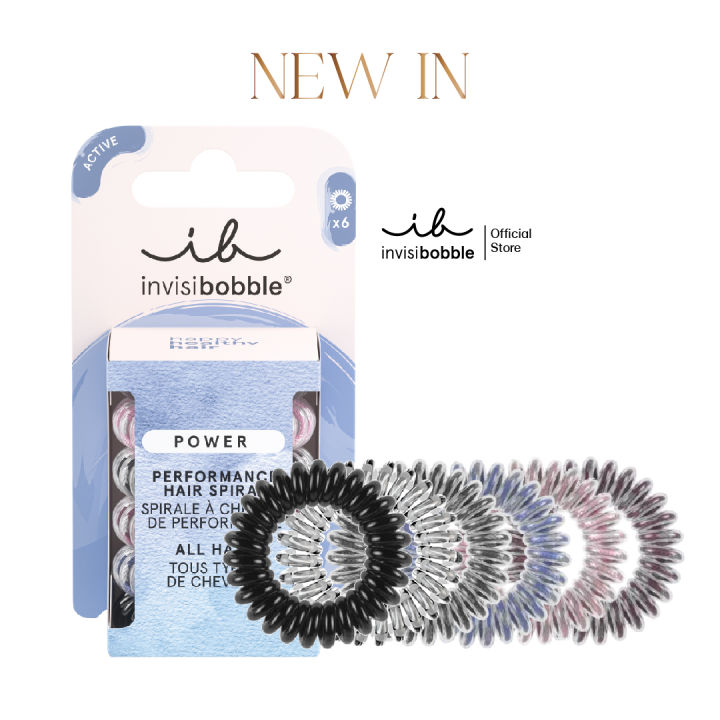 invisibobble ยางรัดผม ผมหนา ผมไม่เป็นรอย รุ่น Power Be Visible (1 กล่อง ...