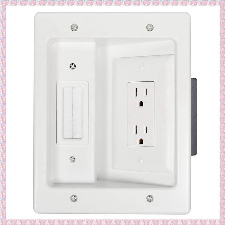 (JGRW) Recessed Outlet Box in Wall Cable Management Kit 15A 125V Hide ...