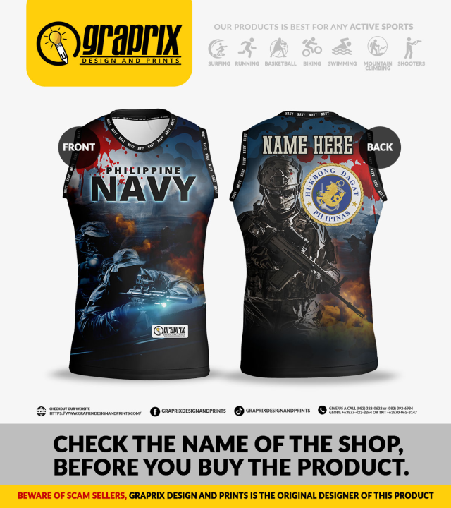 Navy in the Field Singlet Full Sublimation - CUSTOMIZE NAME | Lazada PH