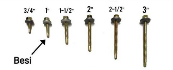 10PCS Hex Self Drilling Screw Skru Bumbung -MATA BESI ( DS-HW- #12 x 1 ...