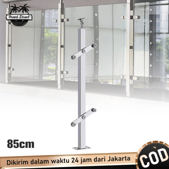 Railing Tangga Kaca Hollow 85cm Railing Tangga Stainless Kaca Minimalis ...