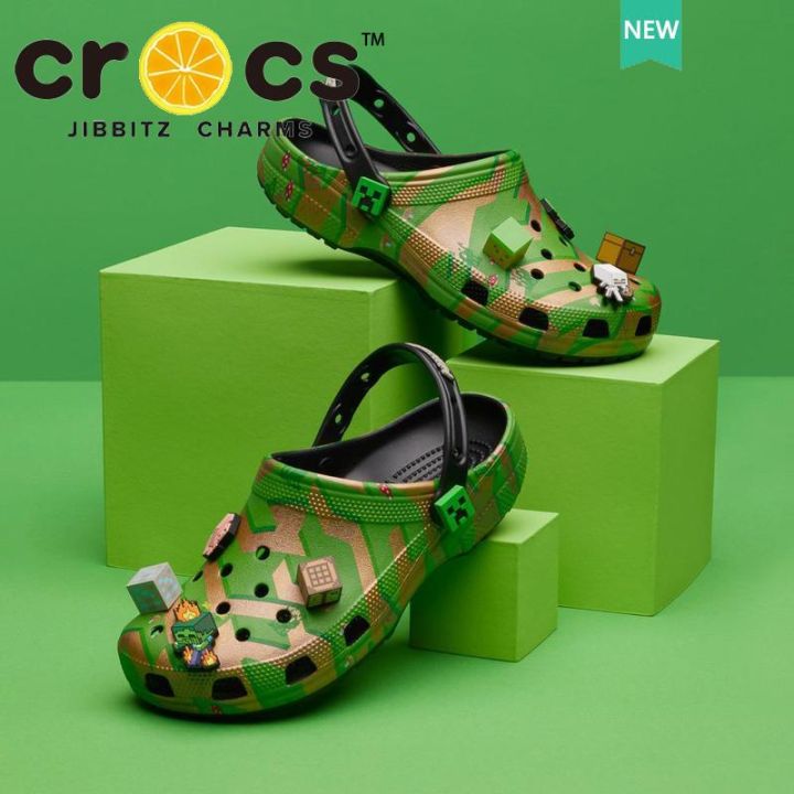BGHY TOP★cross แท้ เด็ก CLASSIC MINECRAFT ELEVATED CLOG รองเท้าแตะกัน ...