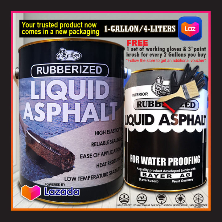 SHELBY RUBBERIZED LIQUID ASPHALT 1-GALLON / 4-LITERS | Lazada PH SHELBY RUBBERIZED LIQUID ASPHALT 1-GALLON / 4-LITERS | Lazada PH