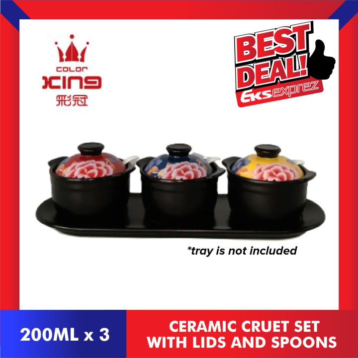 Color King 200ml x 3 Cruet Set (Imperial Peony Series) | Lazada