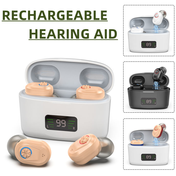 Wireless Rechargeable Hearing Aids with LED Power Capacity Display ...