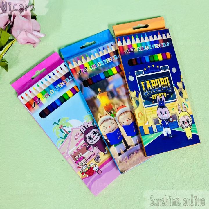 Labubu Color Pencils 12pcs Children's Drawing Pens Colouring Student ...