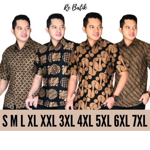kemeja batik lengan pendek hem batik pria exclusive S M L XL XXL 3L 4L 5L 6L 7L | Lazada Indonesia
