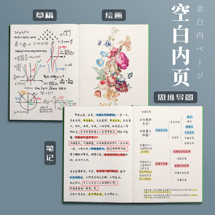 A4 Blank Notebook Inside Page White Paper Thickened and Simple College ...