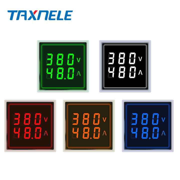 LED Dual Display AC Amp Volt Ampermeter Voltmeter Ammeter Digital ...