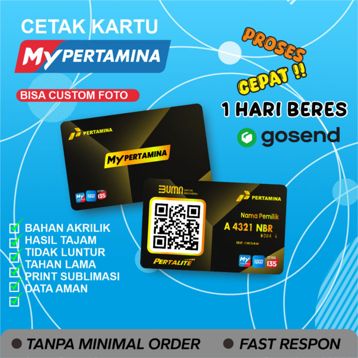 Kartu My PERTAMINA / ID Card My Pertamina Costum Foto Bahan Tebal PVC 0,96 Satu Hari Jadi-Kartu ...