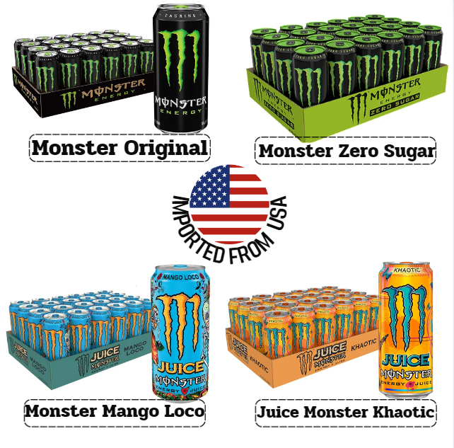🇺🇸* Monster Energy Drink, Pack (24 กระป๋อง 16fl oz. 473ml ...